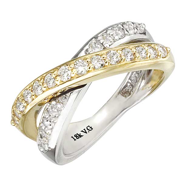 Variety Gem Co Inc 18K Two Tone Wedding Ring SI2 G D 0 70ct Variety Gem Co Inc 18K Two Tone Wedding Ring SI2 G D 0 70ct
